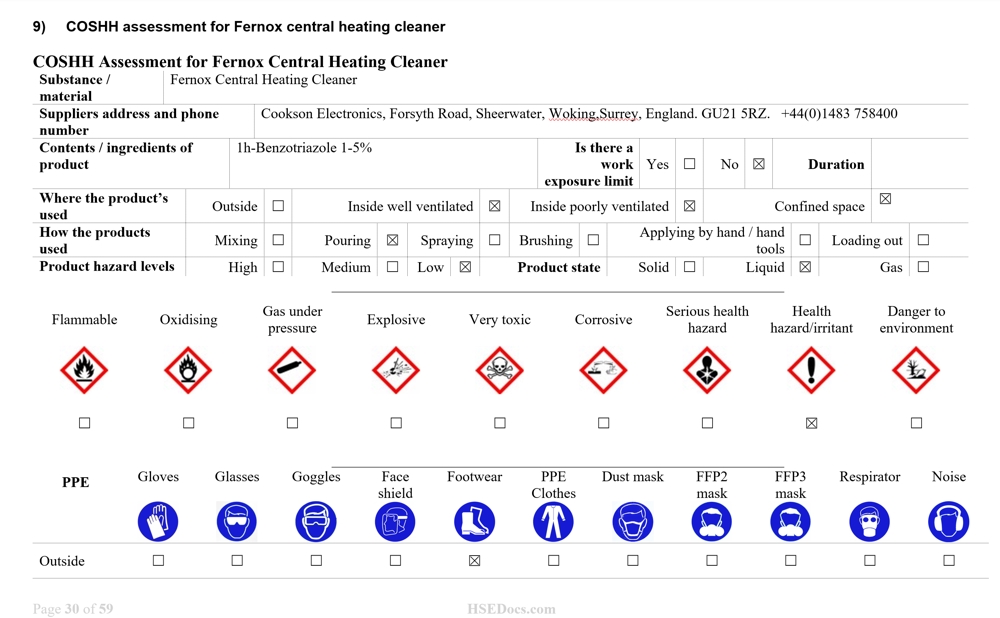 M&E Health and Safety RAMS Documents | HSEDocs | Download now