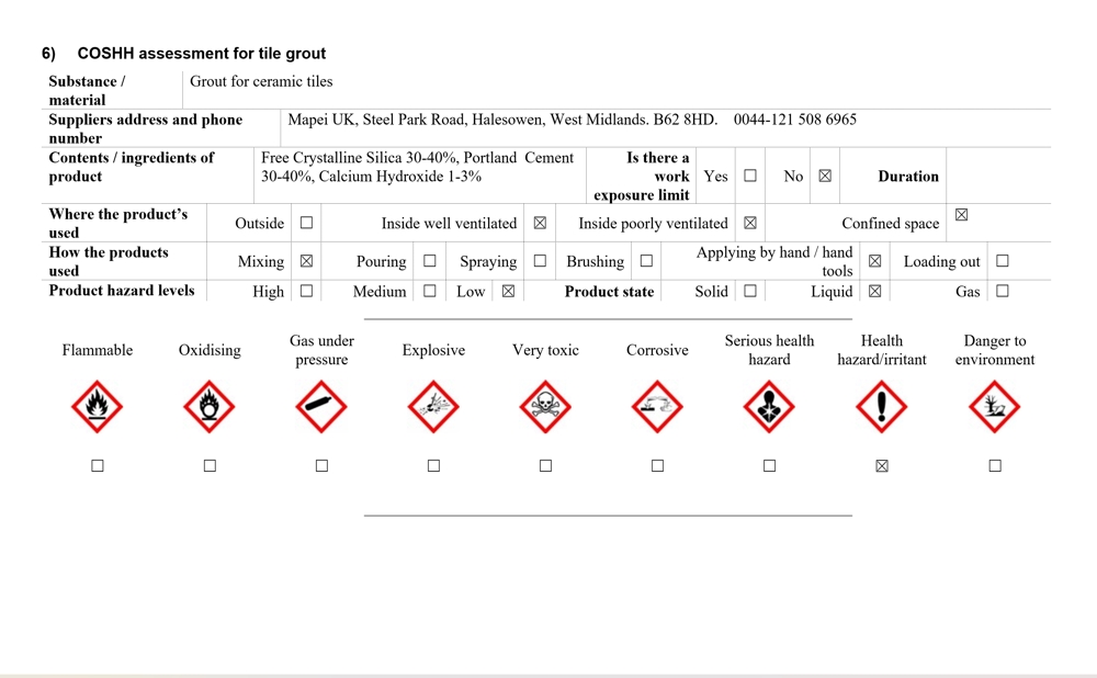 Ceramic Tilers Health and Safety Documents Pack| HSEDocs