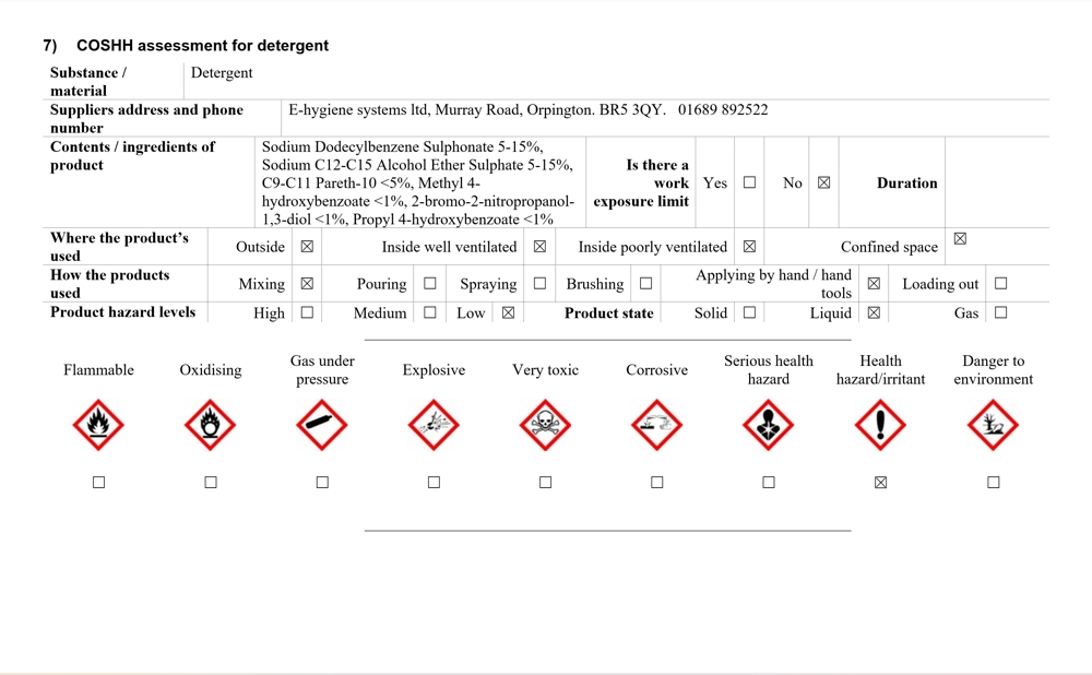 Cleaning company health and safety documents | HSEDocs