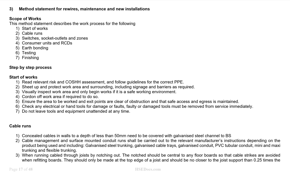 Electricians Health and Safety Documents| HSEDocs