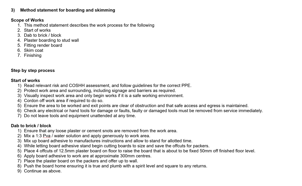 Plasterers Health and Safety Documents Pack| HSEDocs